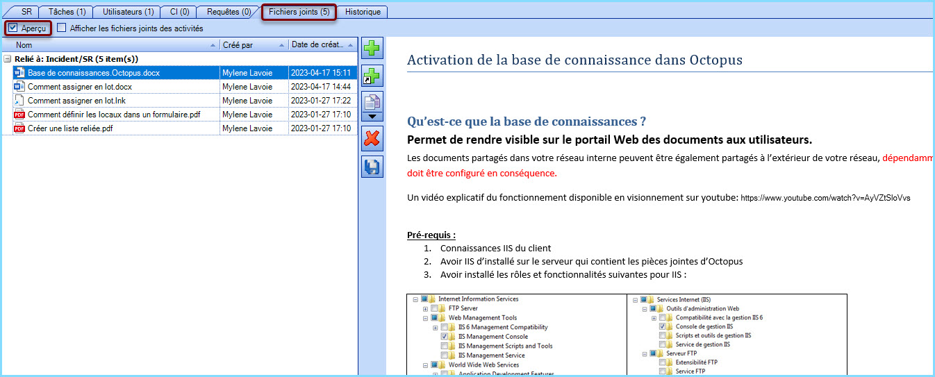 Utilisation des fichiers joints | Doc - Octopus