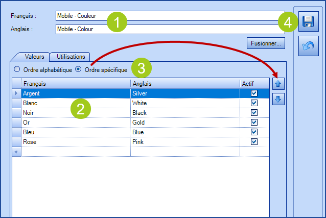 Listes de valeurs | Doc - Octopus