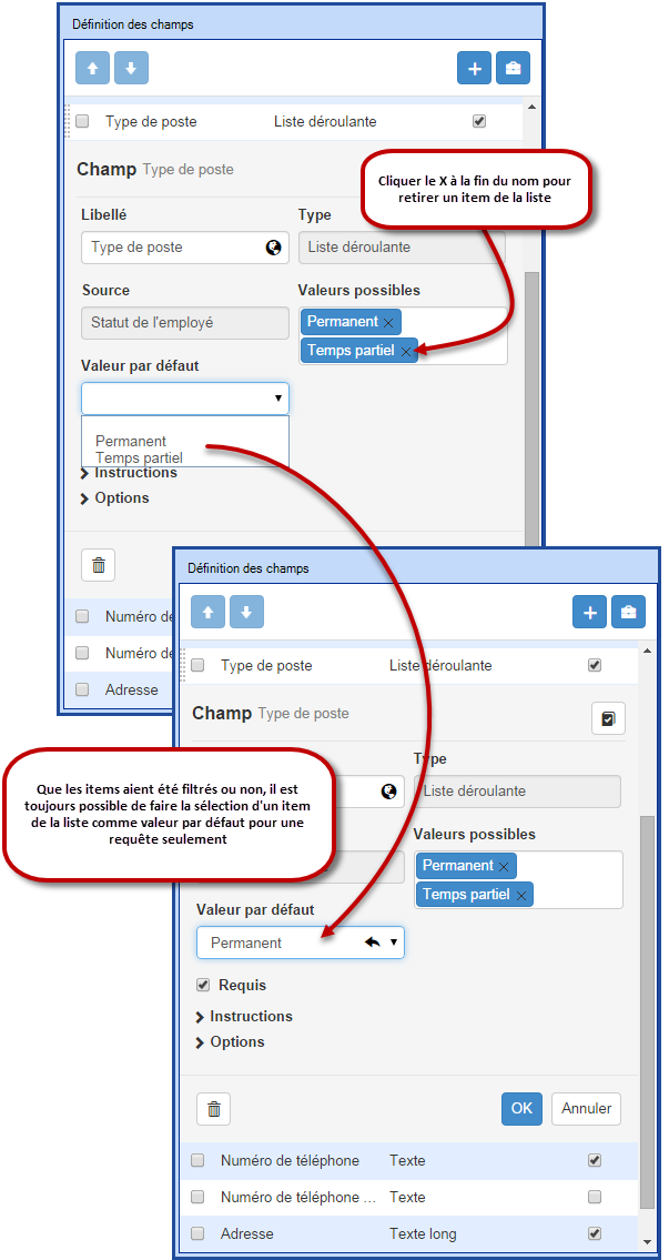 Listes de valeurs | Doc - Octopus