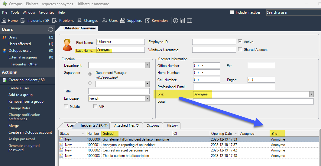 Report an incident anonymously - Web Portal | Doc - Octopus